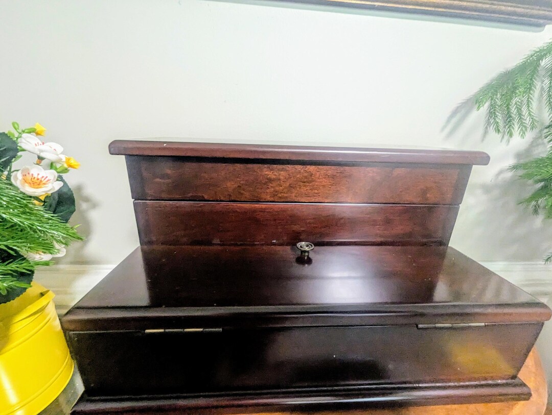 Vintage Wooden Bombay Jewelry Box - Etsy