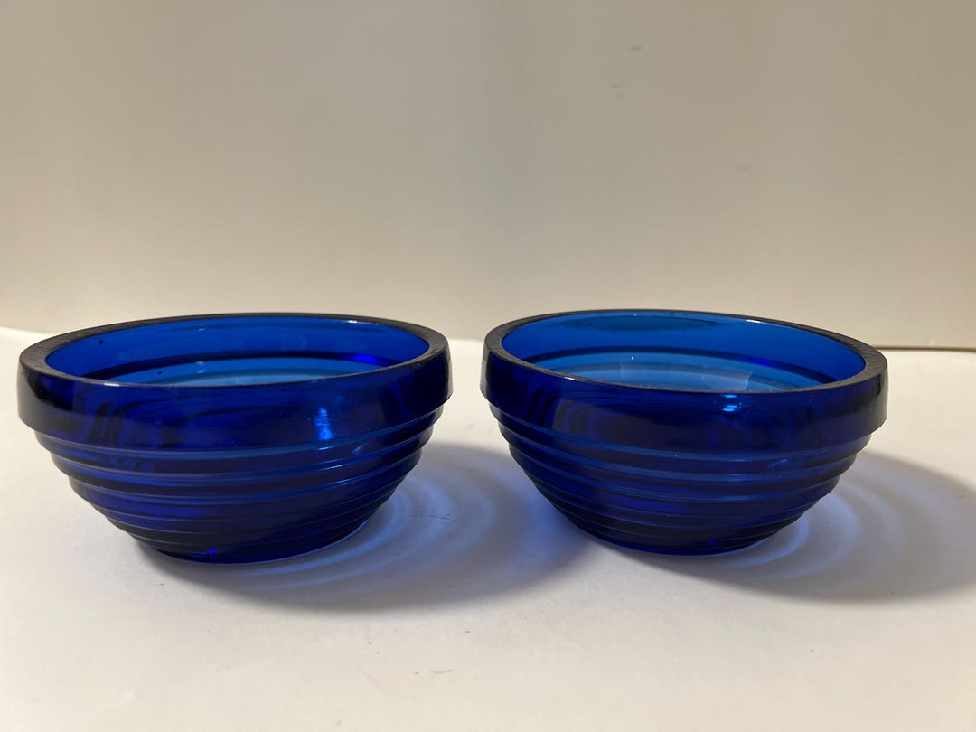Vintage Pair of Cobalt Blue Blenko Bowls - Etsy