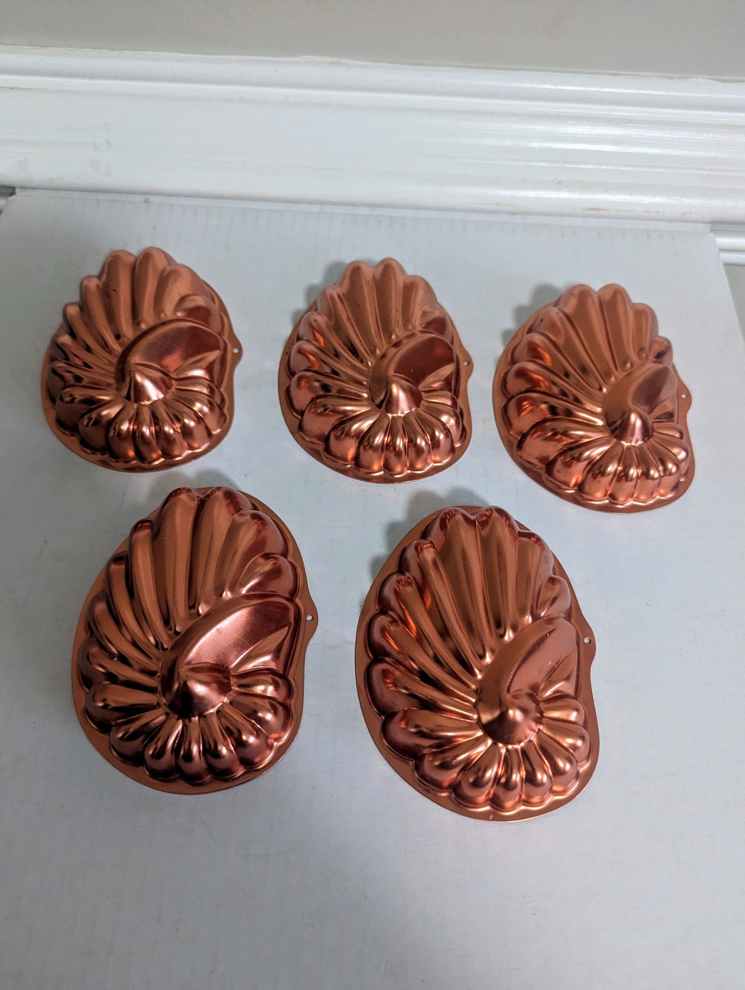 Set of 5 Vintage Copper Seashell Jello Molds - Etsy