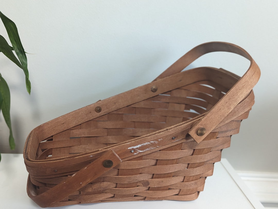 1989 Longaberger Slanted Vegetable Basket With Double Handles - Etsy
