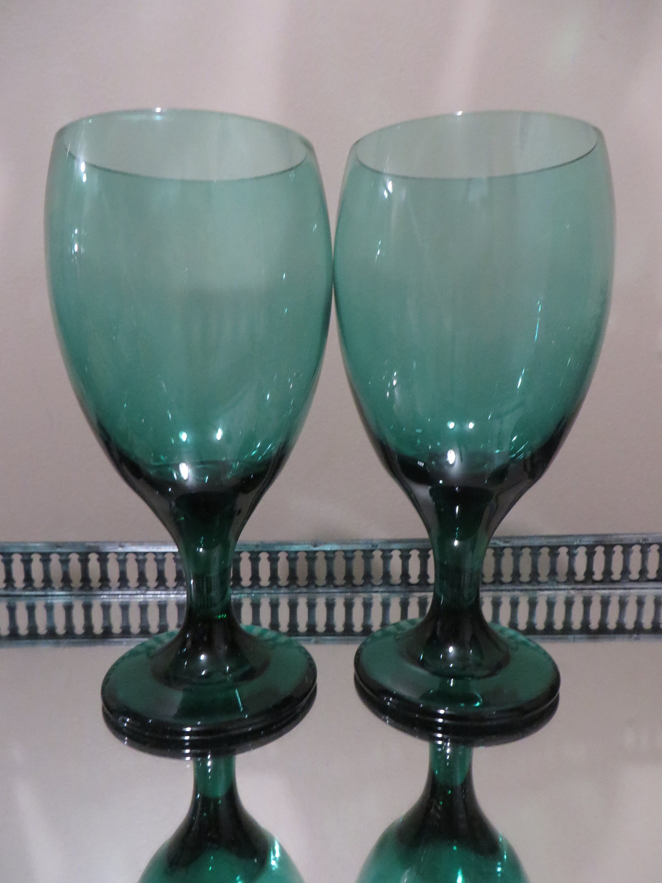 Vintage Libbey Green Wine Glasses Set Of 5 Etsy