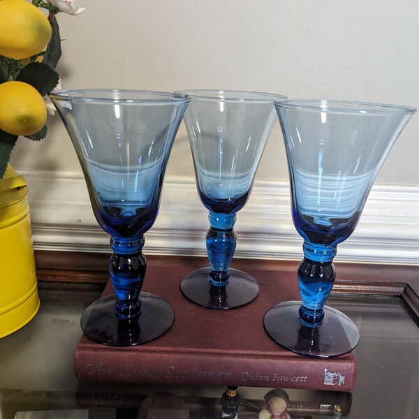 Cobalt Blue Goblets - Etsy
