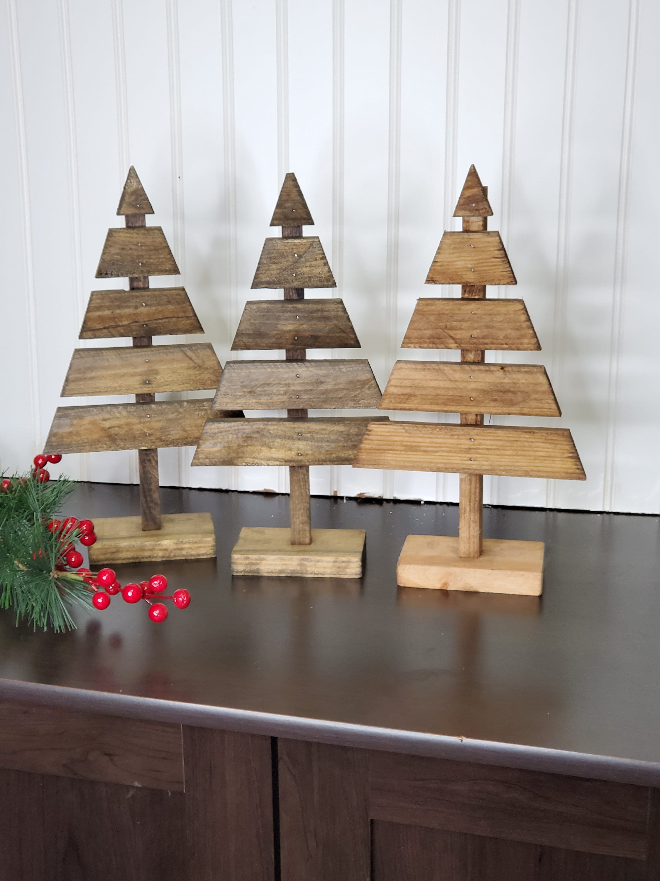 Rustic Wood Christmas Trees, Tabletop Christmas Trees - Etsy