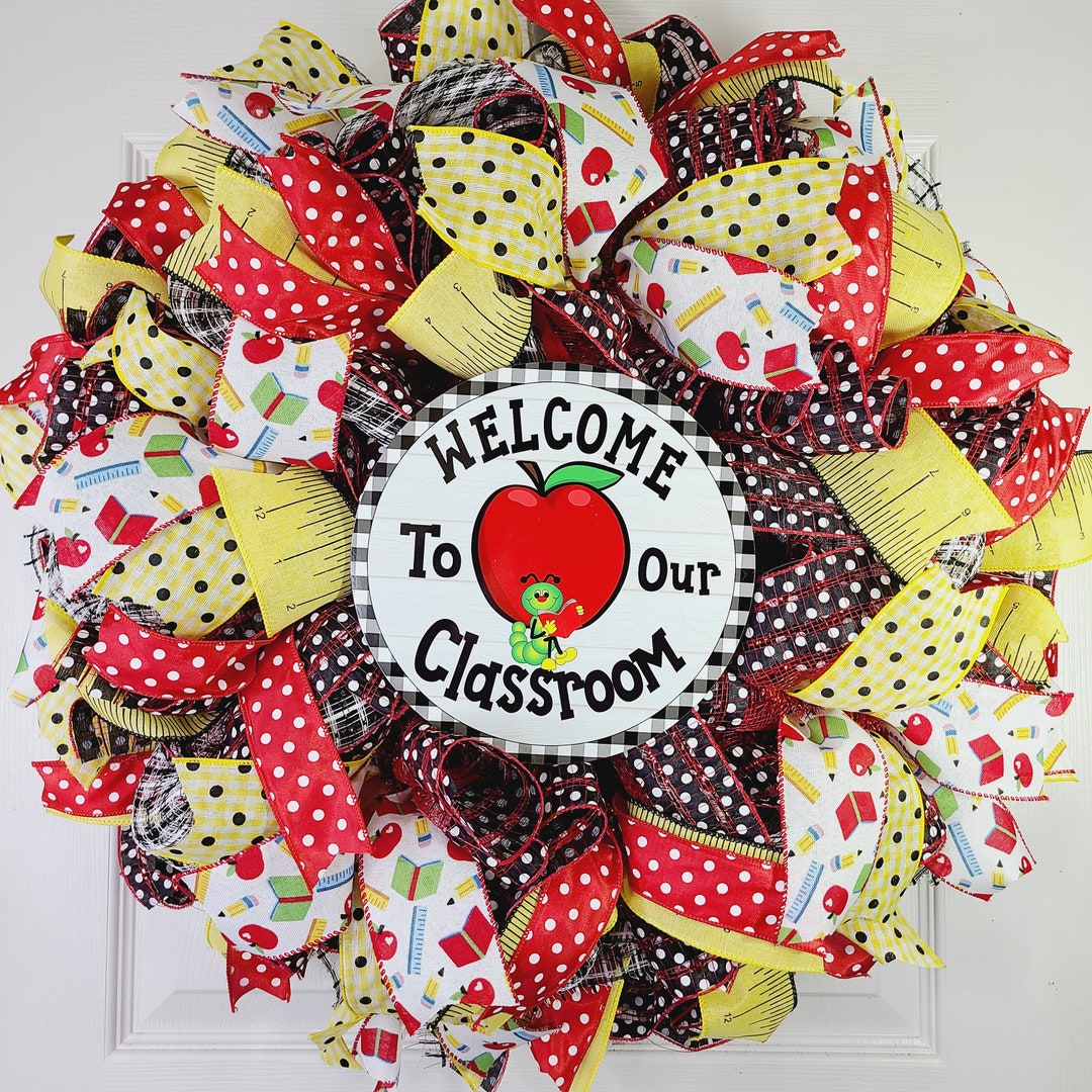 Back to School Classroom Door Wreath, Homeschool Classroom Decor - Etsy