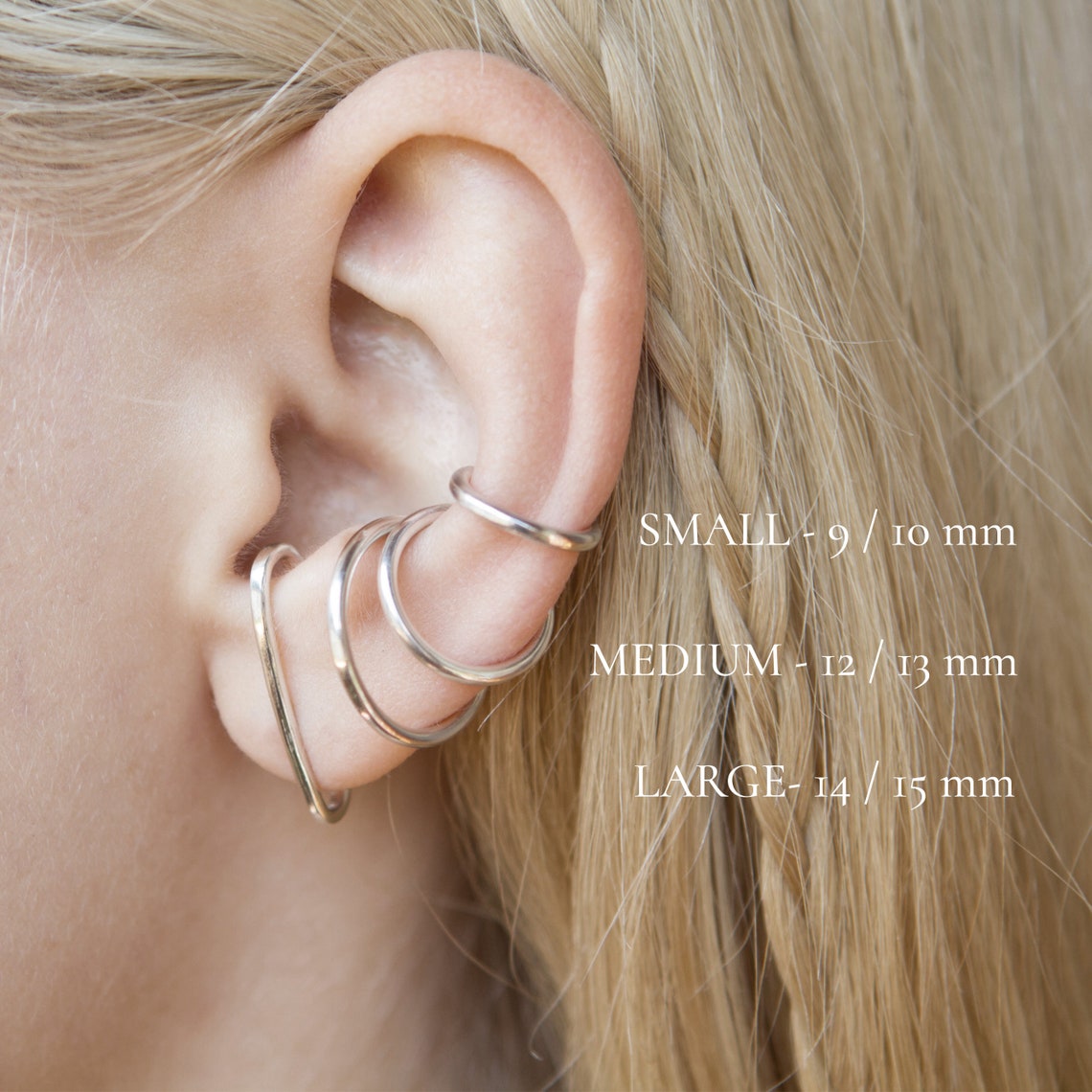 Minimalist Lobe Cuff Huggie Hoop Earrings and Chunky 14 Gauge - Etsy UK