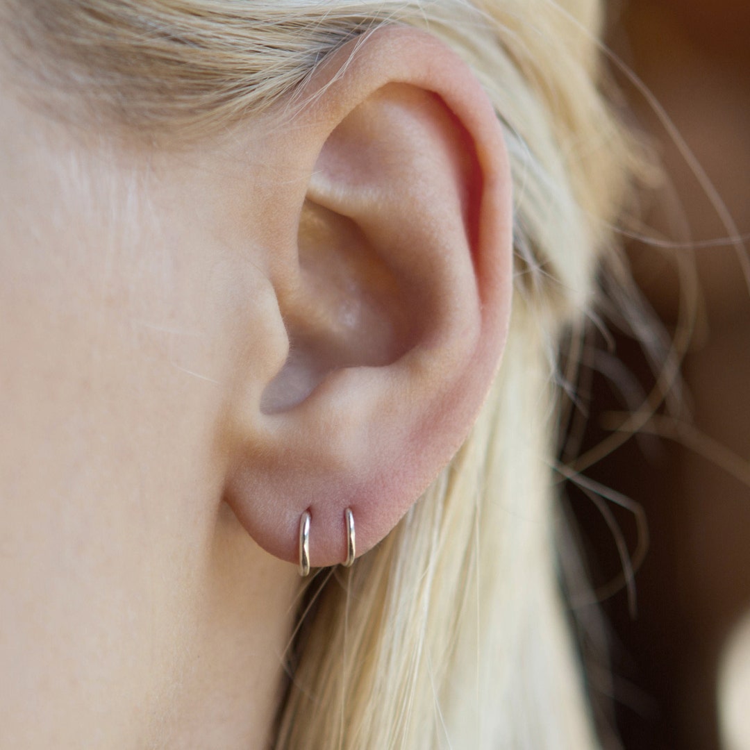 18 Gauge Very Tiny Mini Earring Hoops Handmade, 4mm Sterling Silver ...