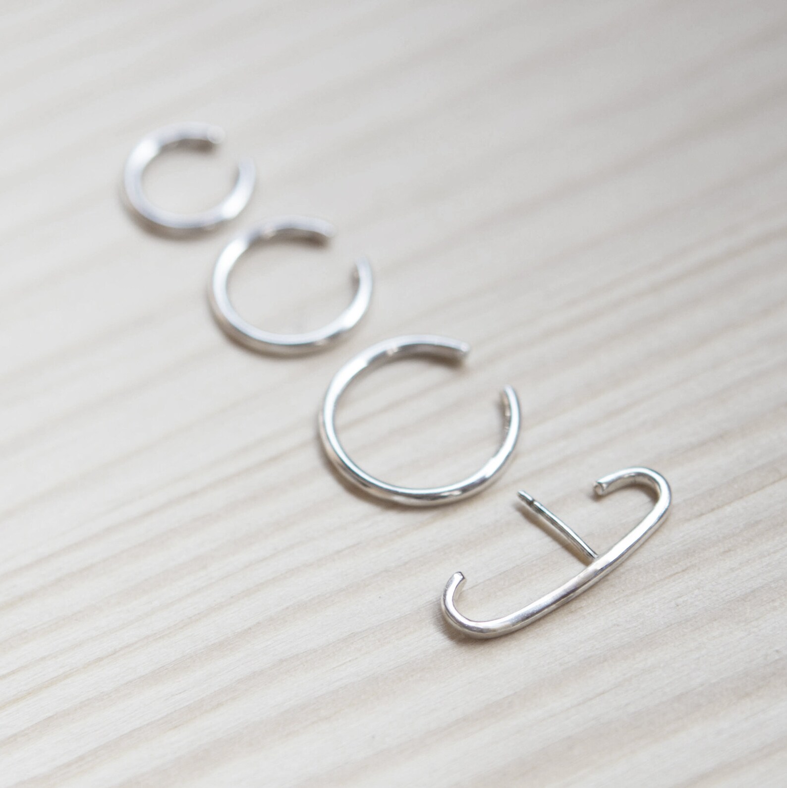 Minimalist Lobe Cuff Huggie Hoop Earrings and Chunky 14 Gauge - Etsy UK