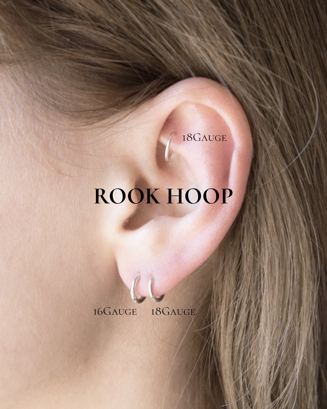 Rook Hoop 3mm 4mm 5mm 6mm 8mm 9mm 10mm 11mm 12mm Daith Very Tiny Mini ...