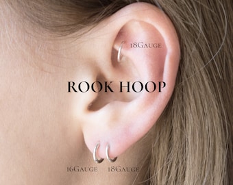 Rook Earring Piercing Diamond Cut Rook Hoop Silver Rook - Etsy