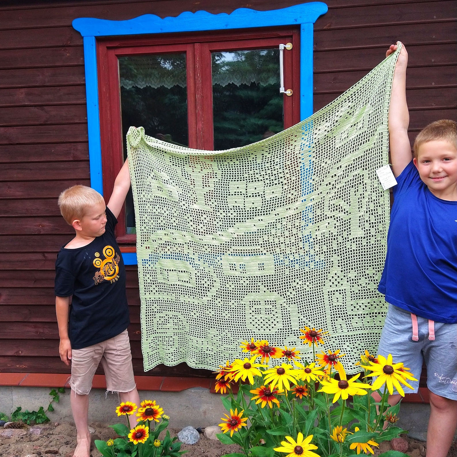 Crochet Pattern //filet Crochet Lace Curtain, Village Scene Decor ...