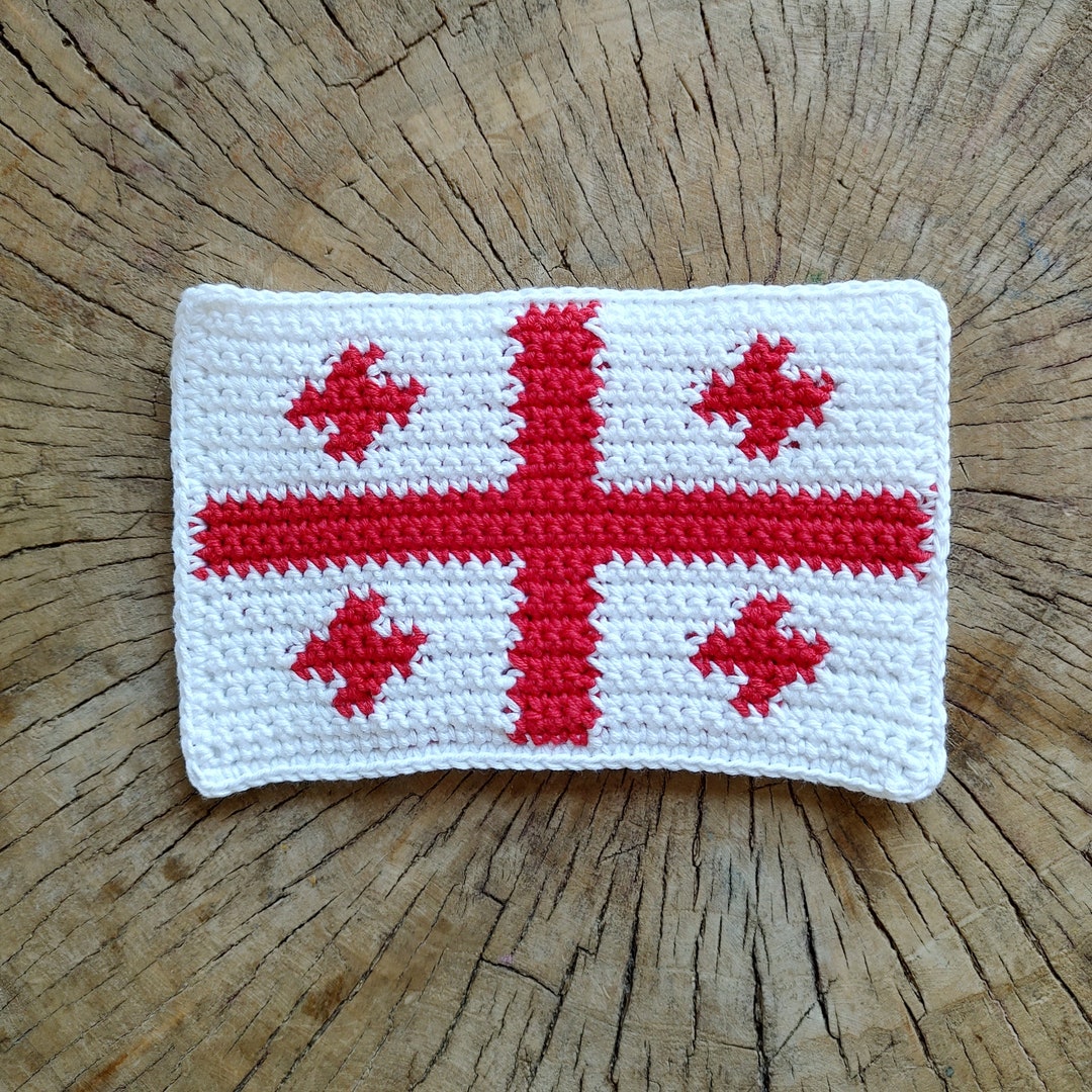 Crochet Pattern: Flag of Georgia, World Flags, Mug Rug, Crochet ...