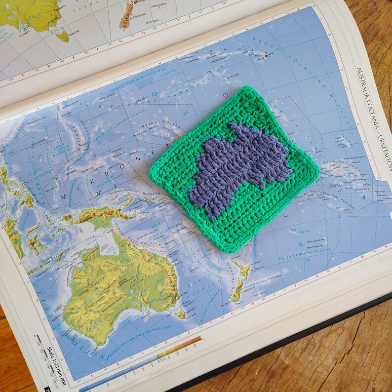 Crochet Patterns // 4 Map Granny Squares Crochet Map Crochet - Etsy
