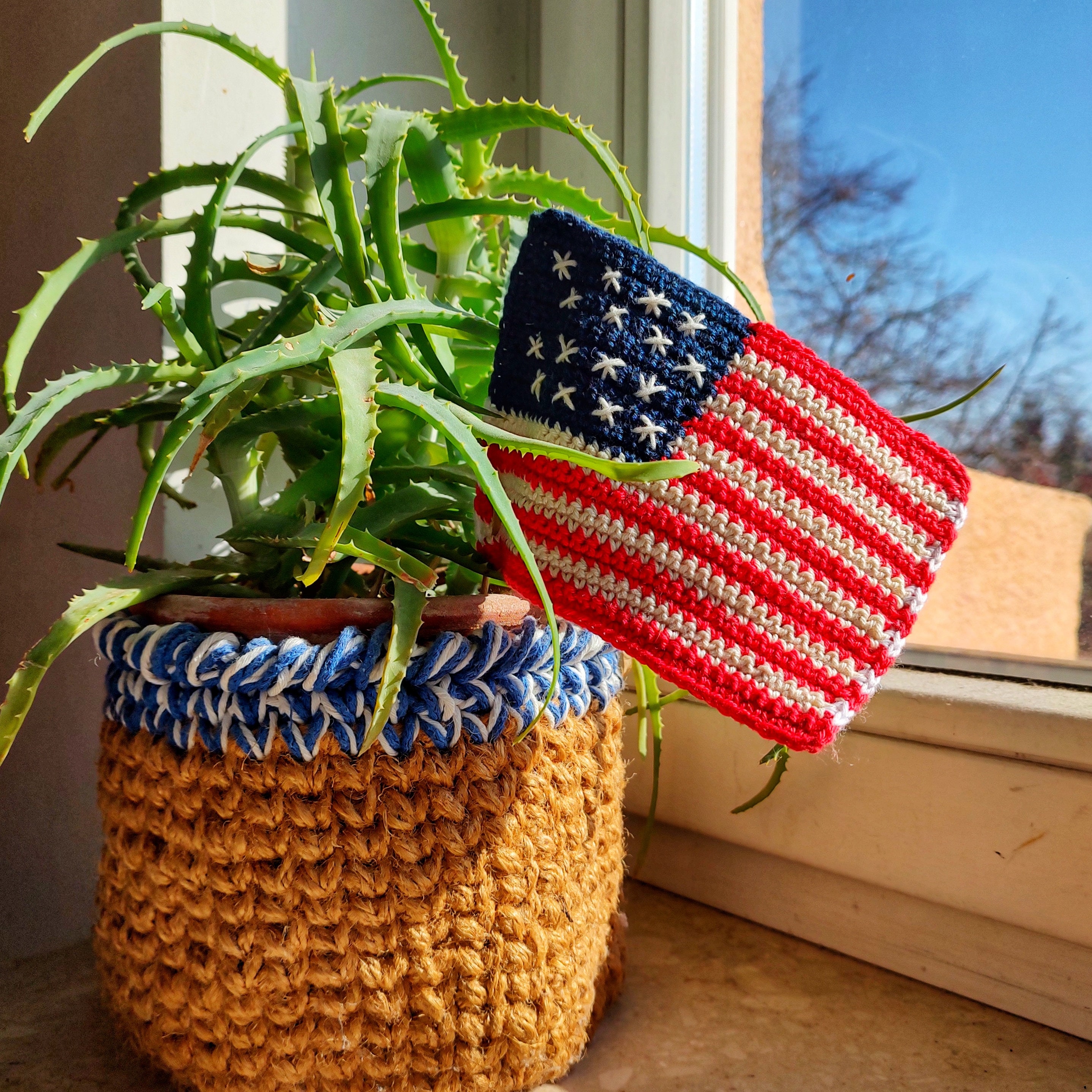 Crochet Pattern/ USA Flag, Independence Day Pattern, Mug Rug, Crochet ...