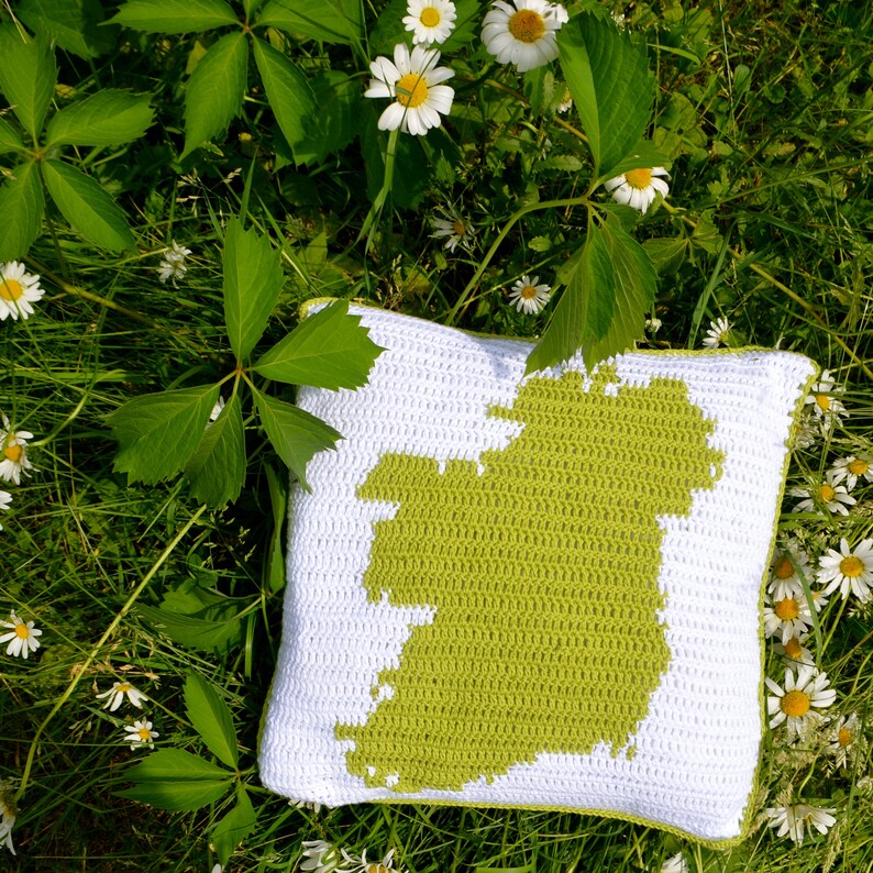 Crochet Pattern / Ireland Map Decorative Pillow Cover Irish - Etsy