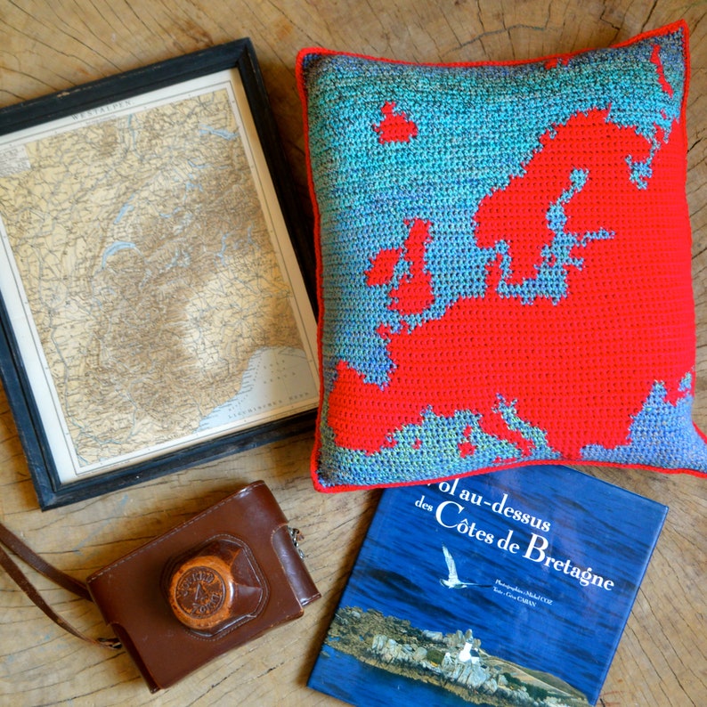 Crochet Pattern // Europe Map Pillow Decrative Pilllow - Etsy