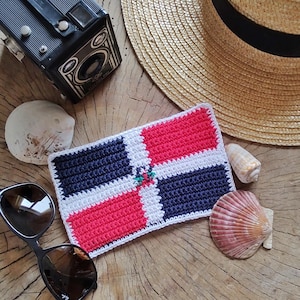 Dominican Republic Flag Crochet Pattern: Mug Rug, Applique (PDF) - Etsy
