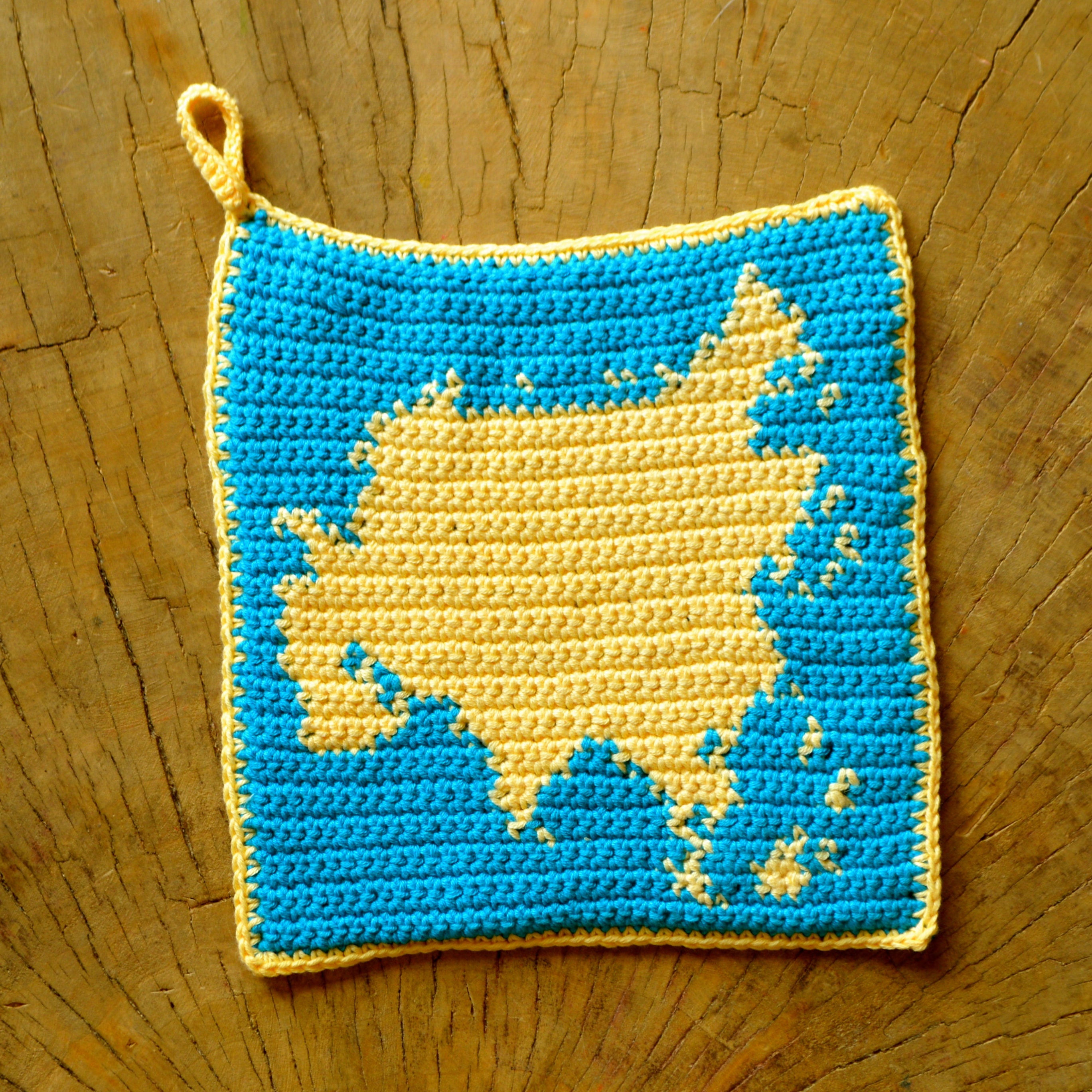 Asia Map Crochet Potholder Pattern: Geography Gift (PDF Pattern) - Etsy