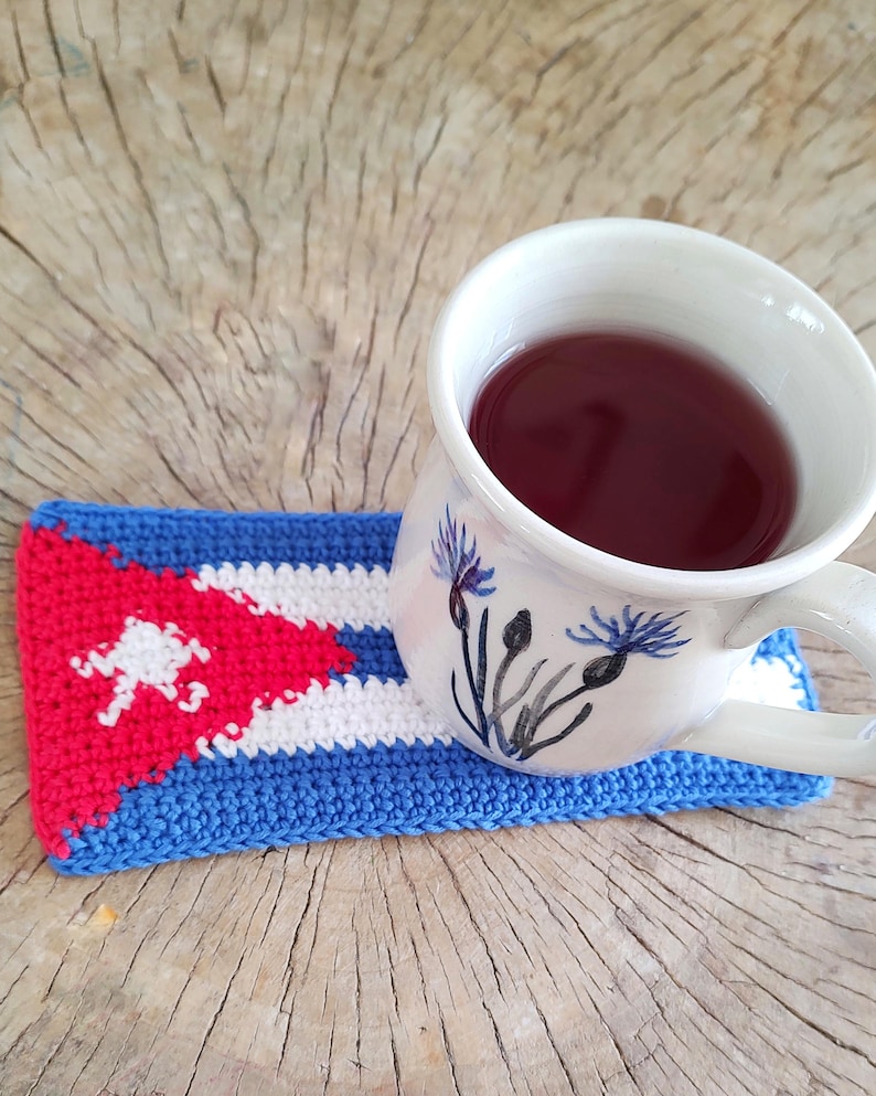 Flag of Cuba Crochet Pattern: Mug Rug, Applique, Bunting (PDF) - Etsy