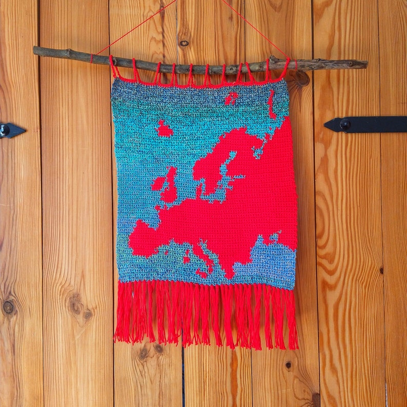 Crochet Pattern / Europe Map Wall Hanging, Montessori Map, Classroom ...