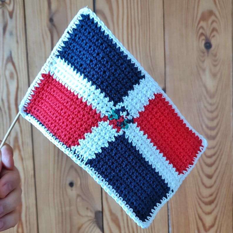Dominican Republic Flag Crochet Pattern: Mug Rug, Applique (PDF) - Etsy