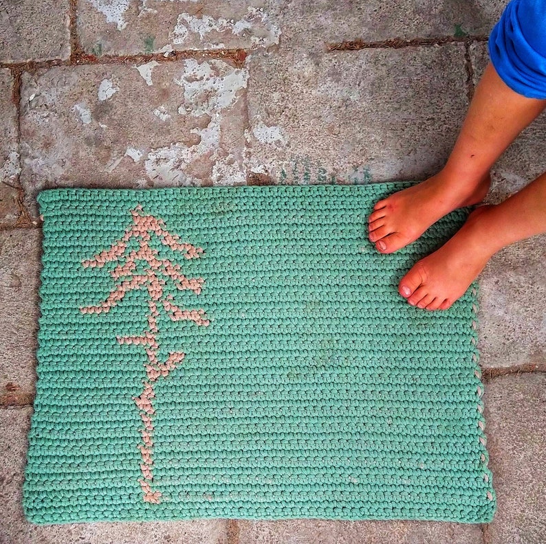 Crochet Pattern // Mini Forest Rug, Doormat, Floormat, Carpet, Cotton ...