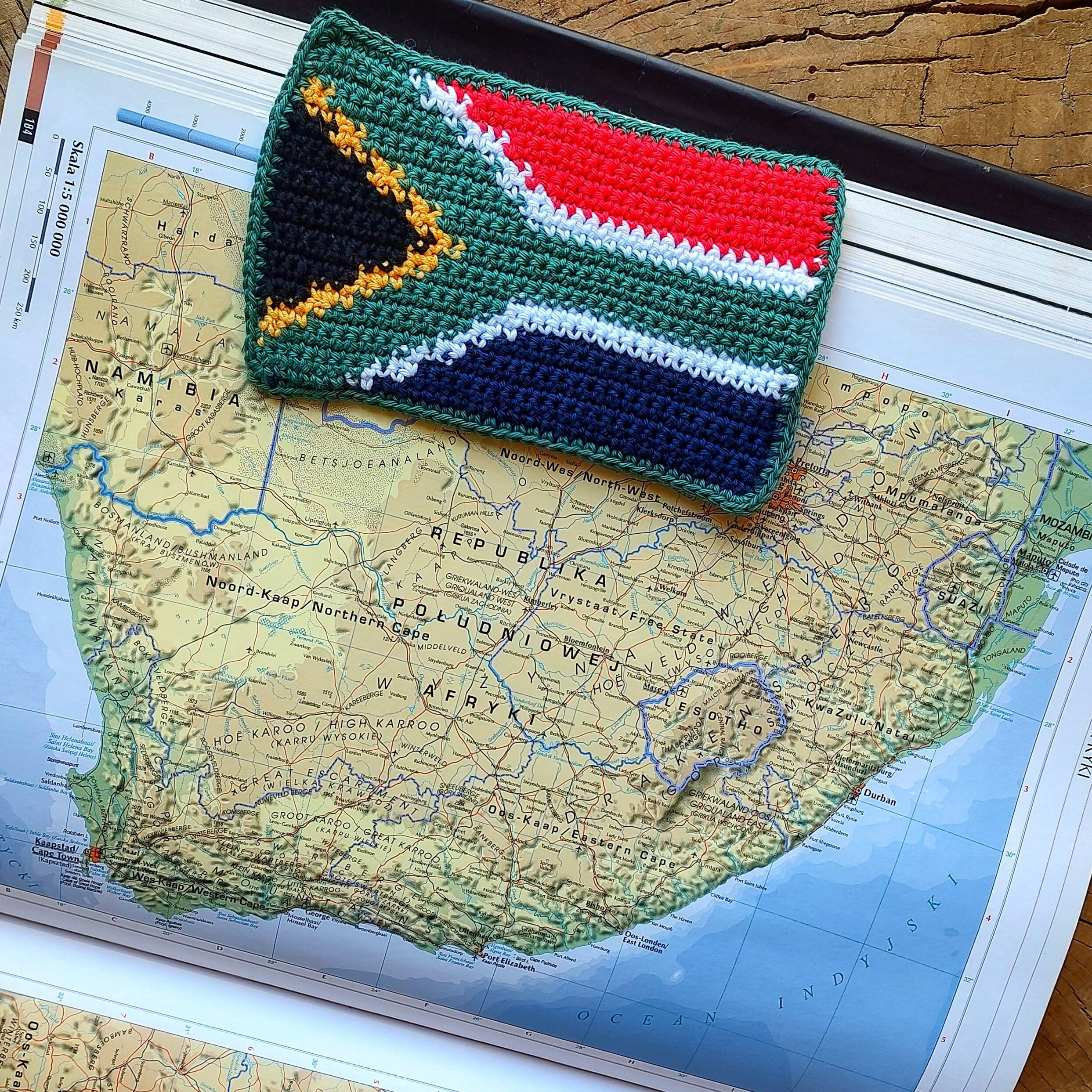 South Africa Flag Crochet Pattern: Mug Rug, Applique (PDF Pattern) - Etsy