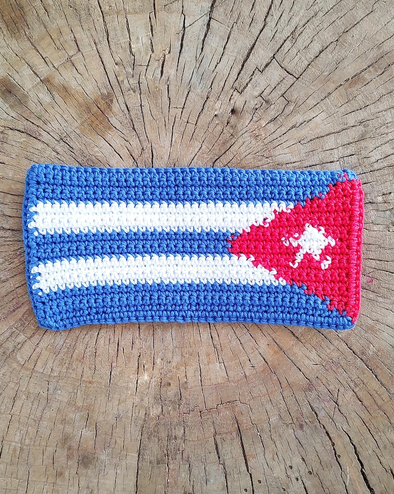 Flag of Cuba Crochet Pattern: Mug Rug, Applique, Bunting (PDF) - Etsy