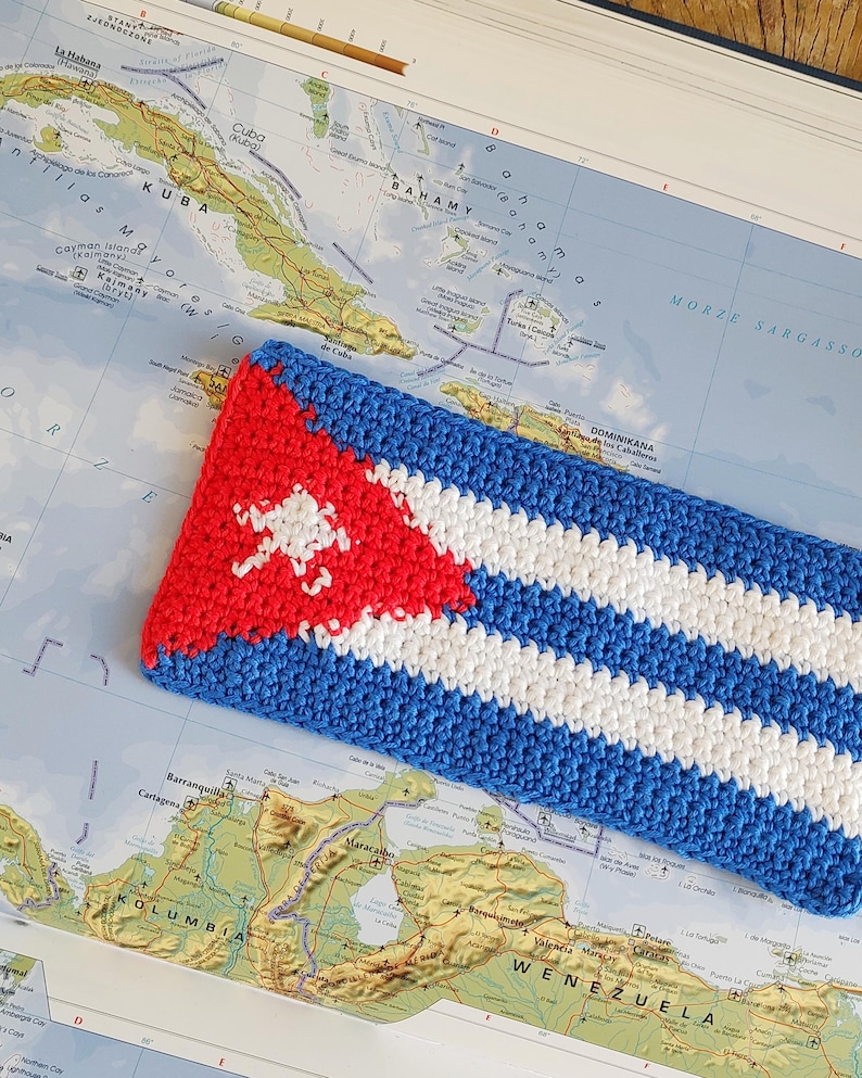 Flag of Cuba Crochet Pattern: Mug Rug, Applique, Bunting (PDF) - Etsy