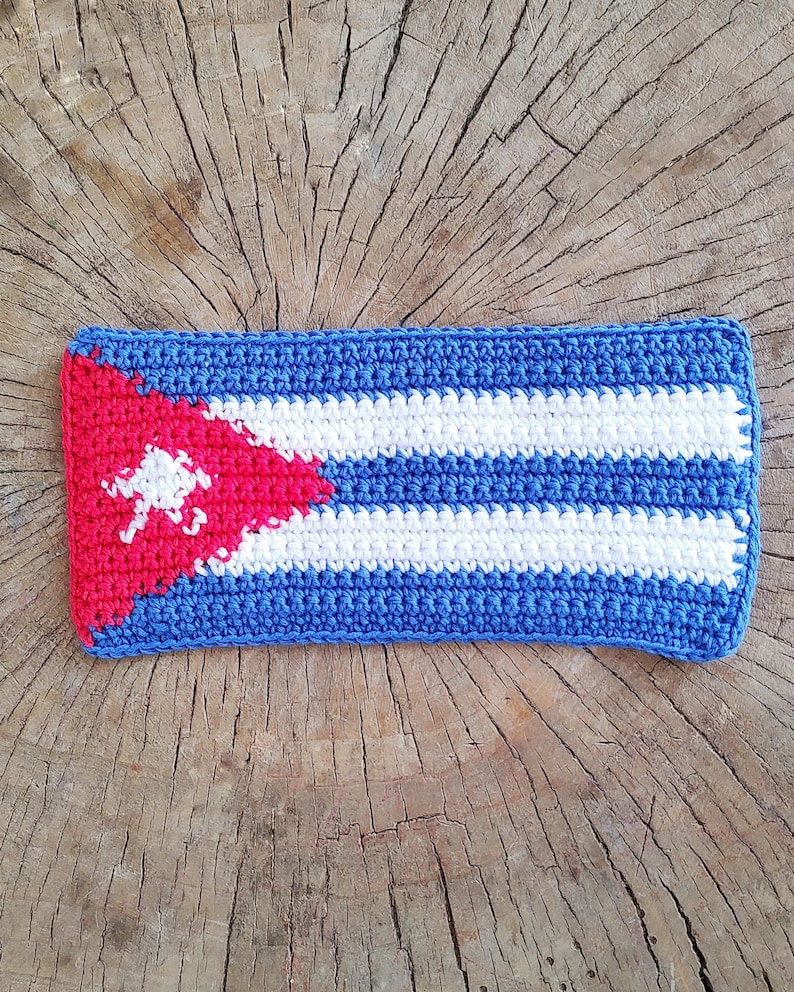 Flag of Cuba Crochet Pattern: Mug Rug, Applique, Bunting (PDF) - Etsy