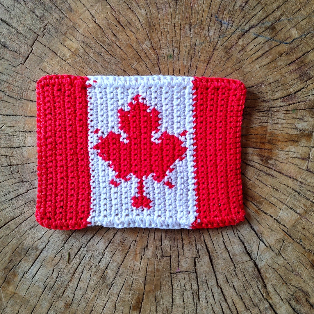 Crochet Pattern: Canadian Flag, Maple Leaf, Mug Rug, Crochet ...