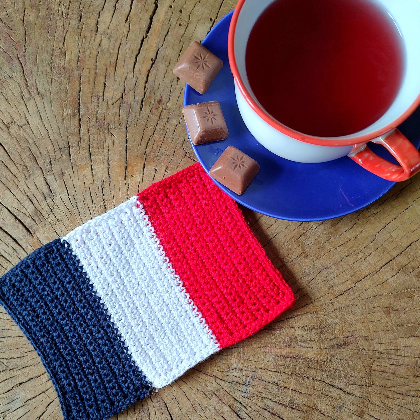 Crochet Pattern: French Flag, Mug Rug, Crochet Applique, Flag of France ...