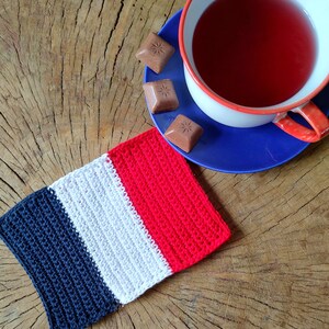 Crochet Pattern: French Flag, Mug Rug, Crochet Applique, Flag of France ...