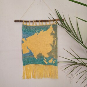 7 Crochet Patterns: Wall Hanging Montessori Map Set, Geography, Travel ...