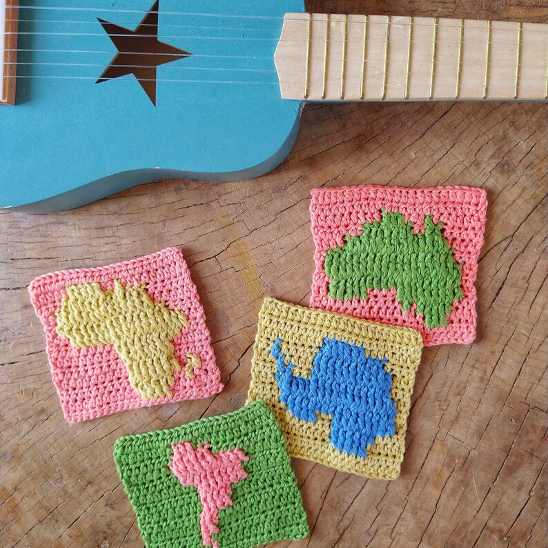 Crochet Patterns // 4 Map Granny Squares Crochet Map Crochet - Etsy