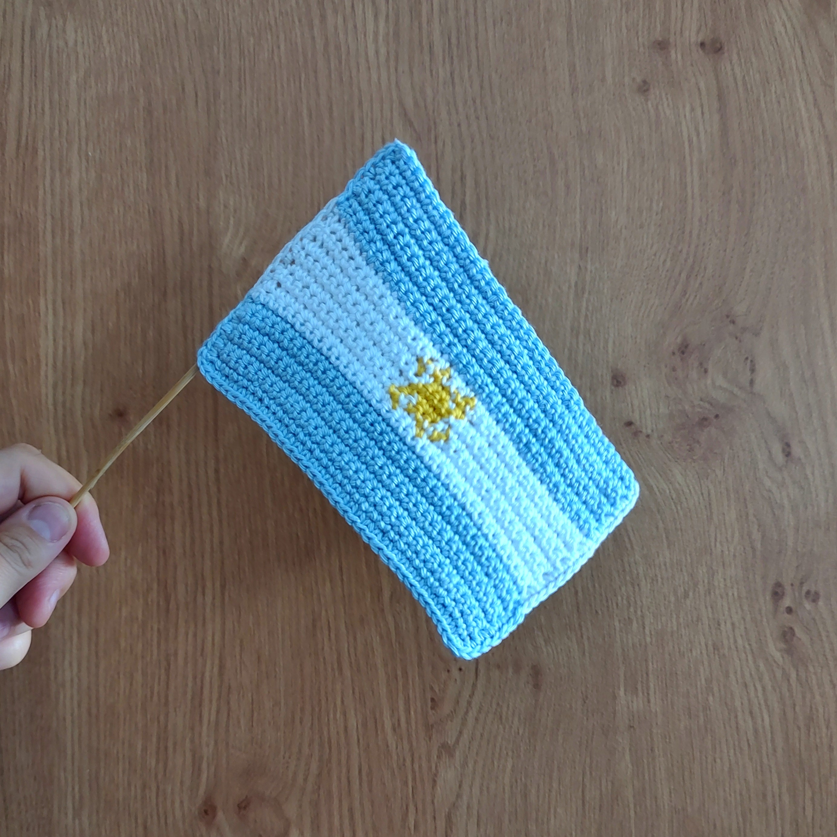 Argentina Flag Crochet Pattern: Applique, Mug Rug, Patch (PDF) - Etsy