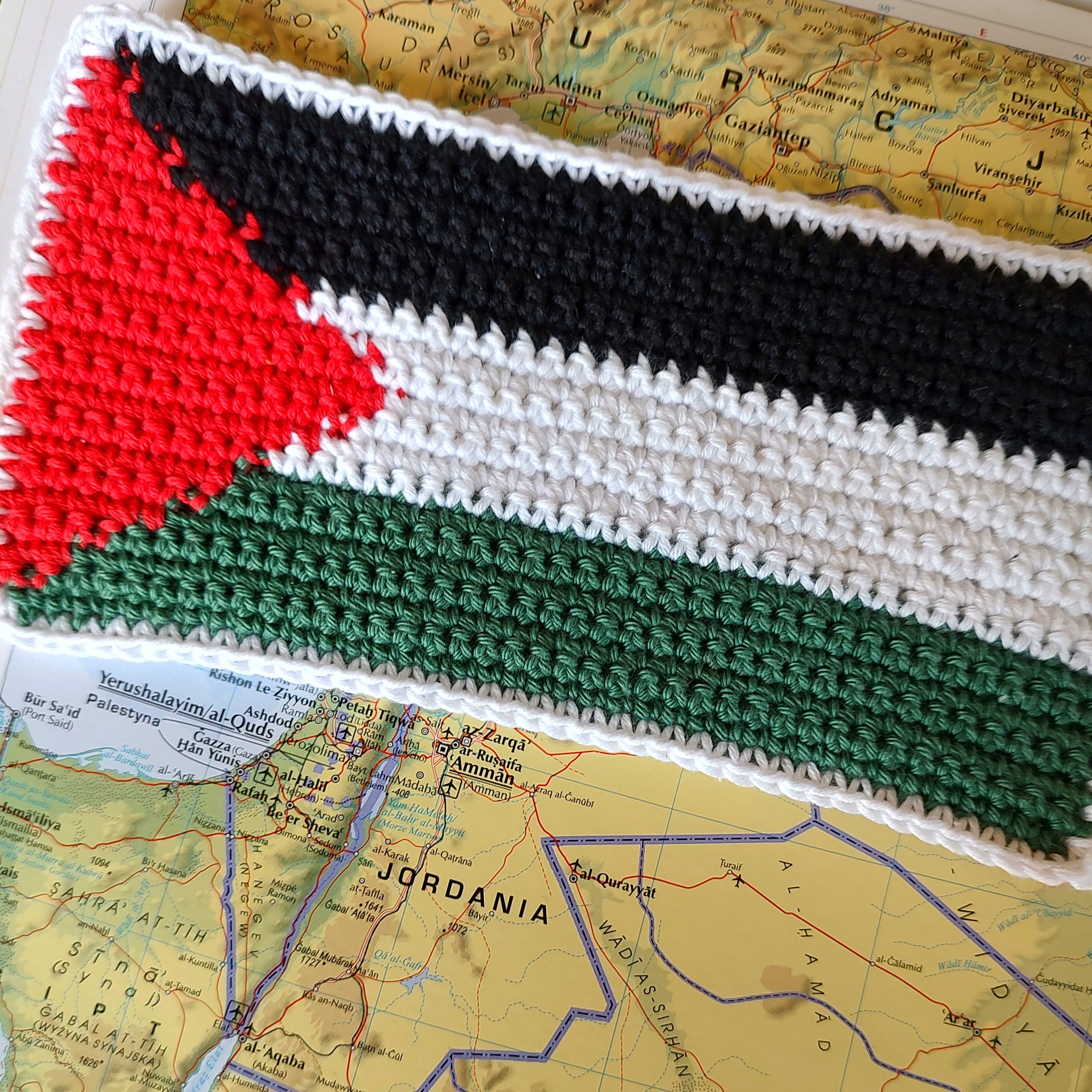 Crochet Pattern: Palestinian Flag, Crochet Applique, Flag of Palestine, Bunting Flag, Travel ...
