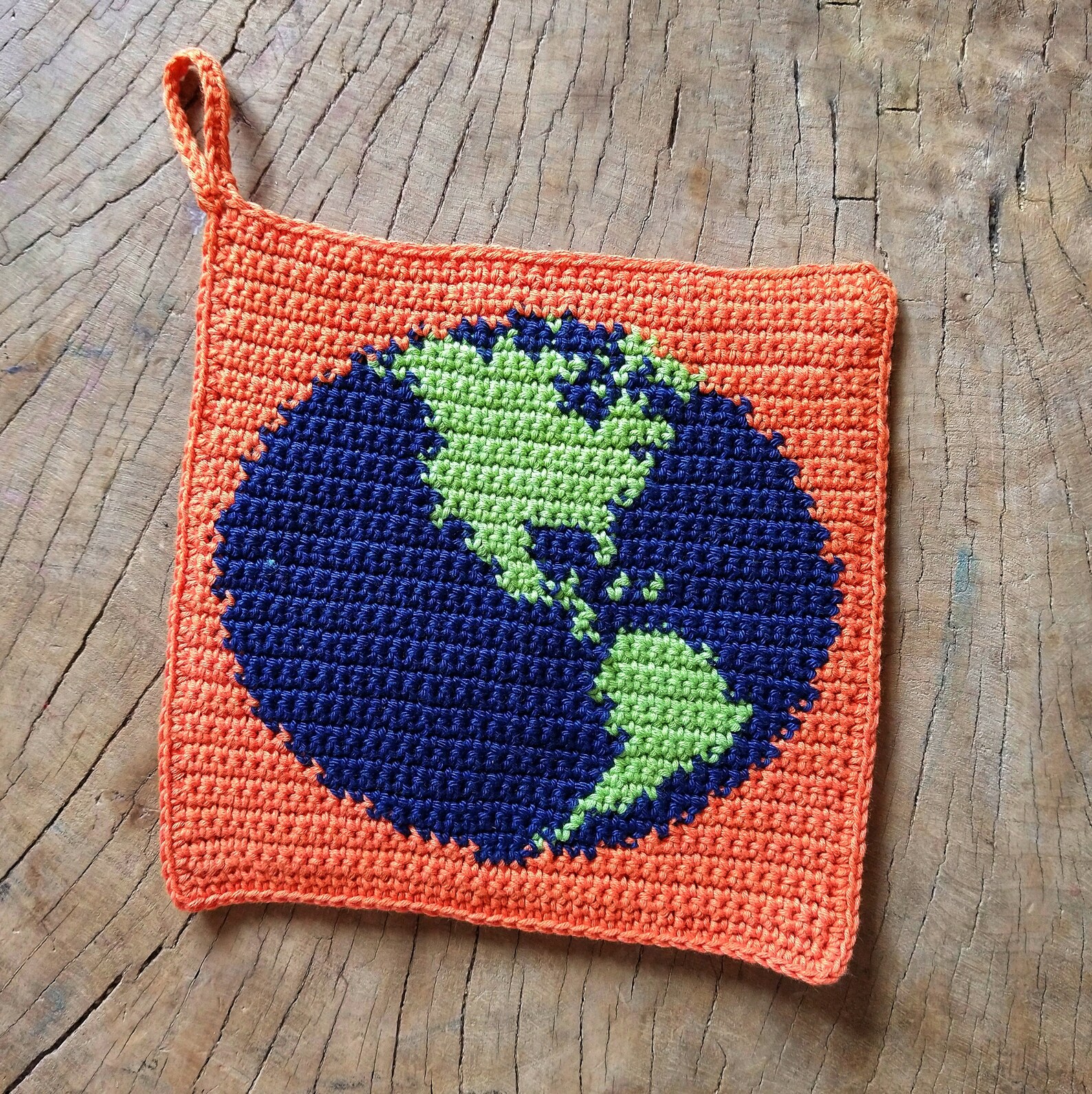 Crochet Pattern //earth Potholder, Map Hotpad, Hemispheres, World Map ...