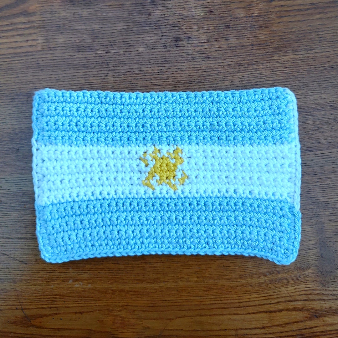 Argentina Flag Crochet Pattern: Applique, Mug Rug, Patch (PDF) - Etsy