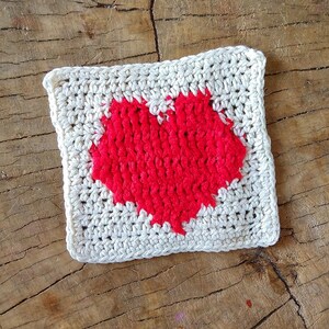 Crochet Playing Card Squares Pattern: Heart, Diamond, Club, Spade (PDF ...