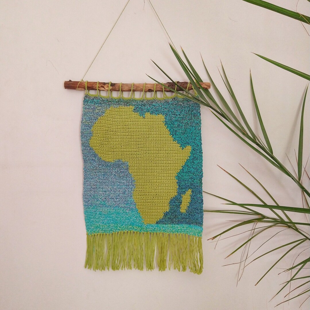 Crochet Pattern: Africa Crochet Map, Montessori Wall Hanging, Hanging ...