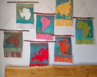 World Map Wall Hanging Crochet Pattern Chart Included. - Etsy