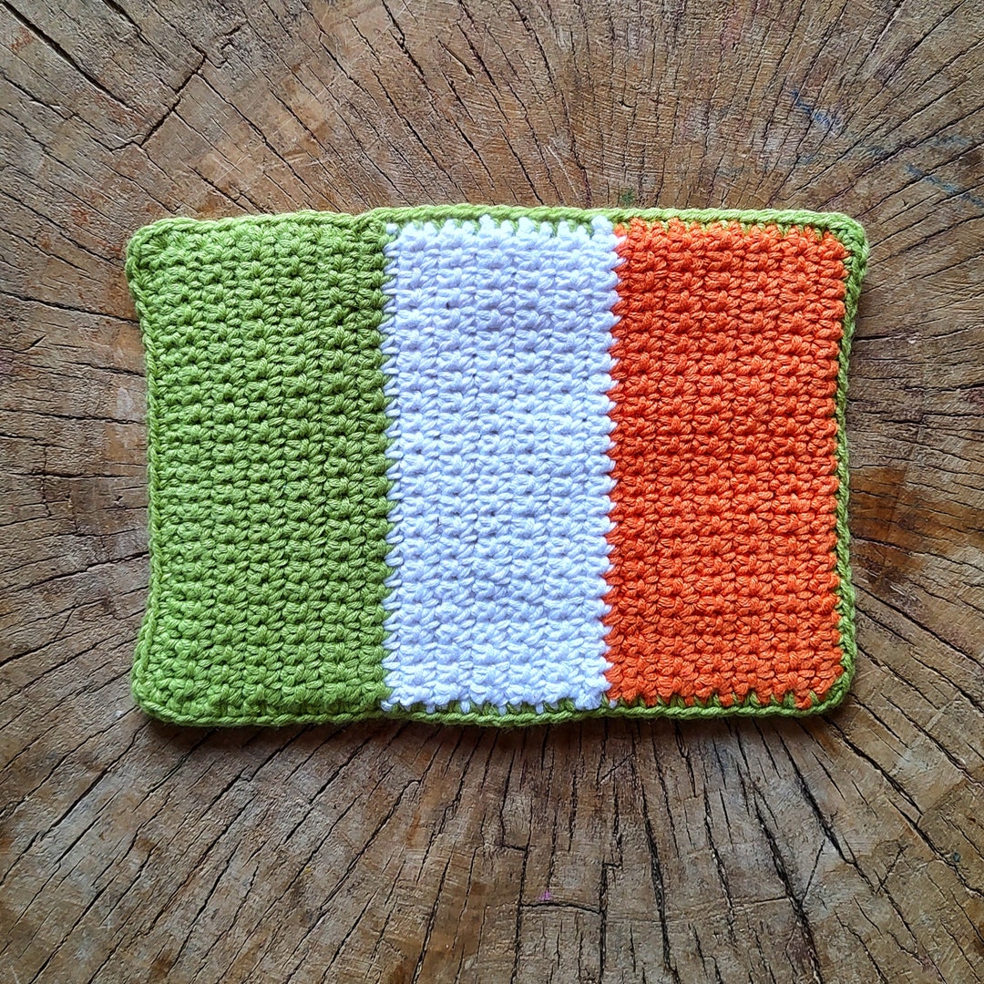 Crochet Pattern/ Irish Flag, Mug Rug, Crochet Applique, Flag of Ireland ...