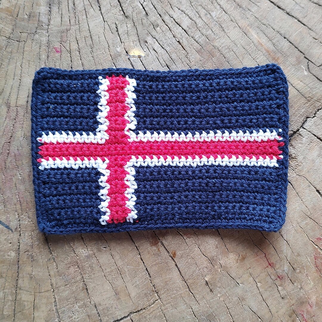 Iceland Flag Crochet Pattern: Nordic Bunting, Applique, Mug Rug (PDF ...