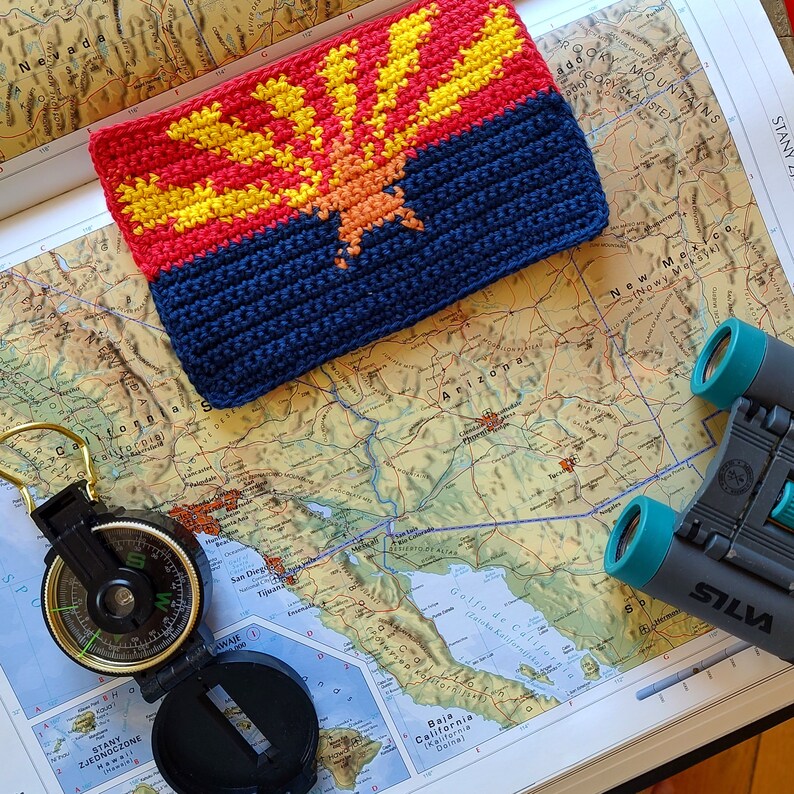 Crochet Pattern: Arizona Flag, State Flags, Independence Day, Mug Rug ...