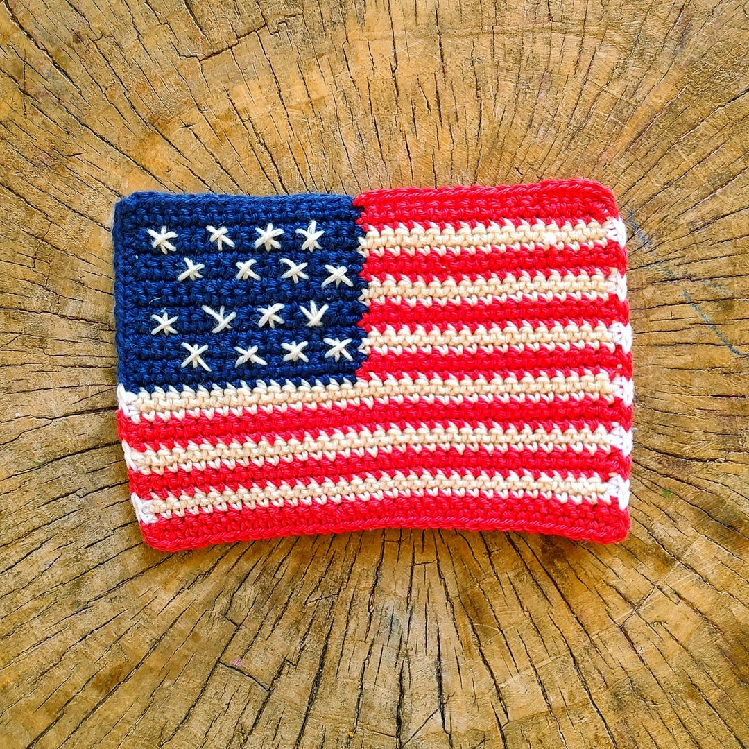 Crochet Pattern/ USA Flag, Independence Day Pattern, Mug Rug, Crochet ...