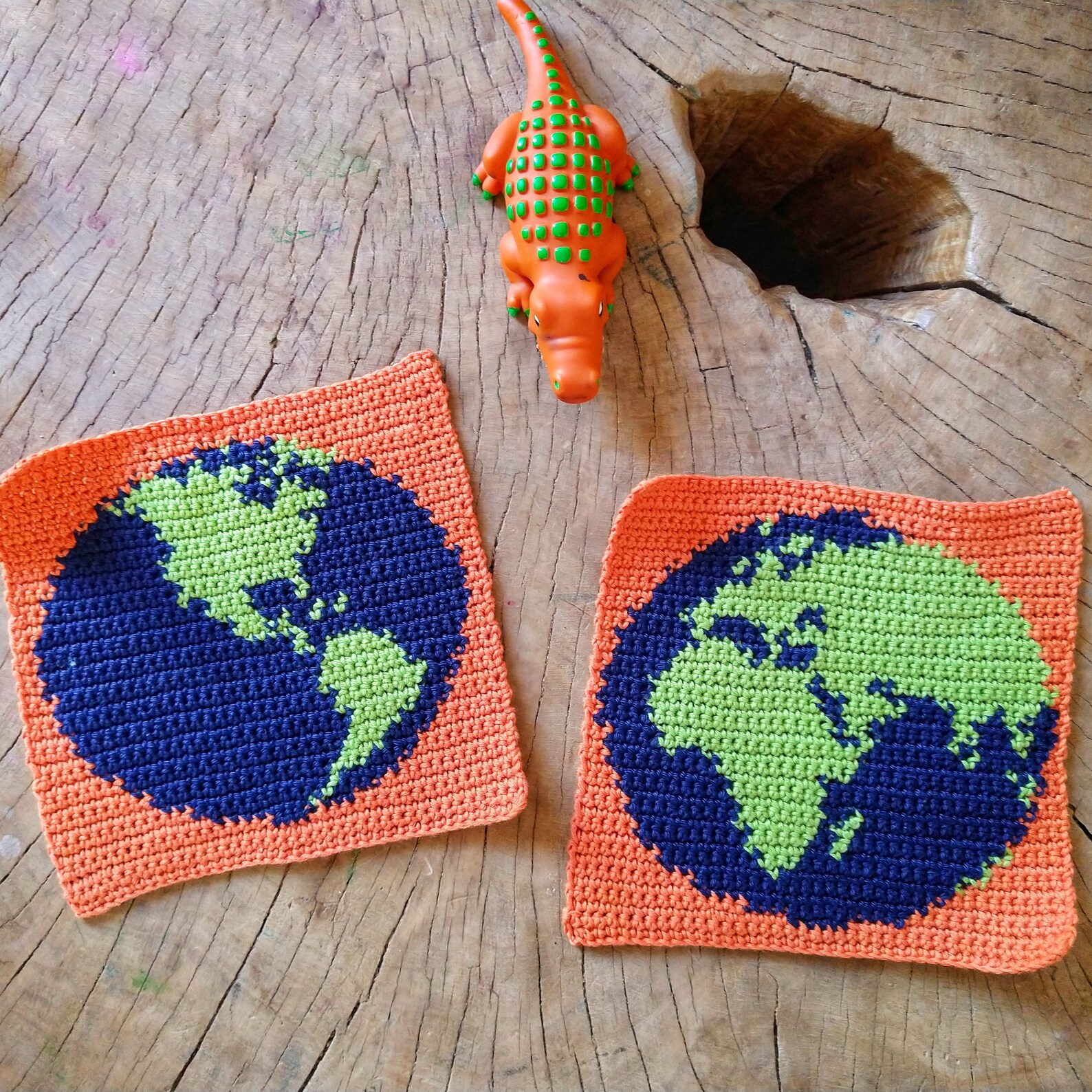 Crochet Pattern //earth Potholder, Map Hotpad, Hemispheres, World Map ...