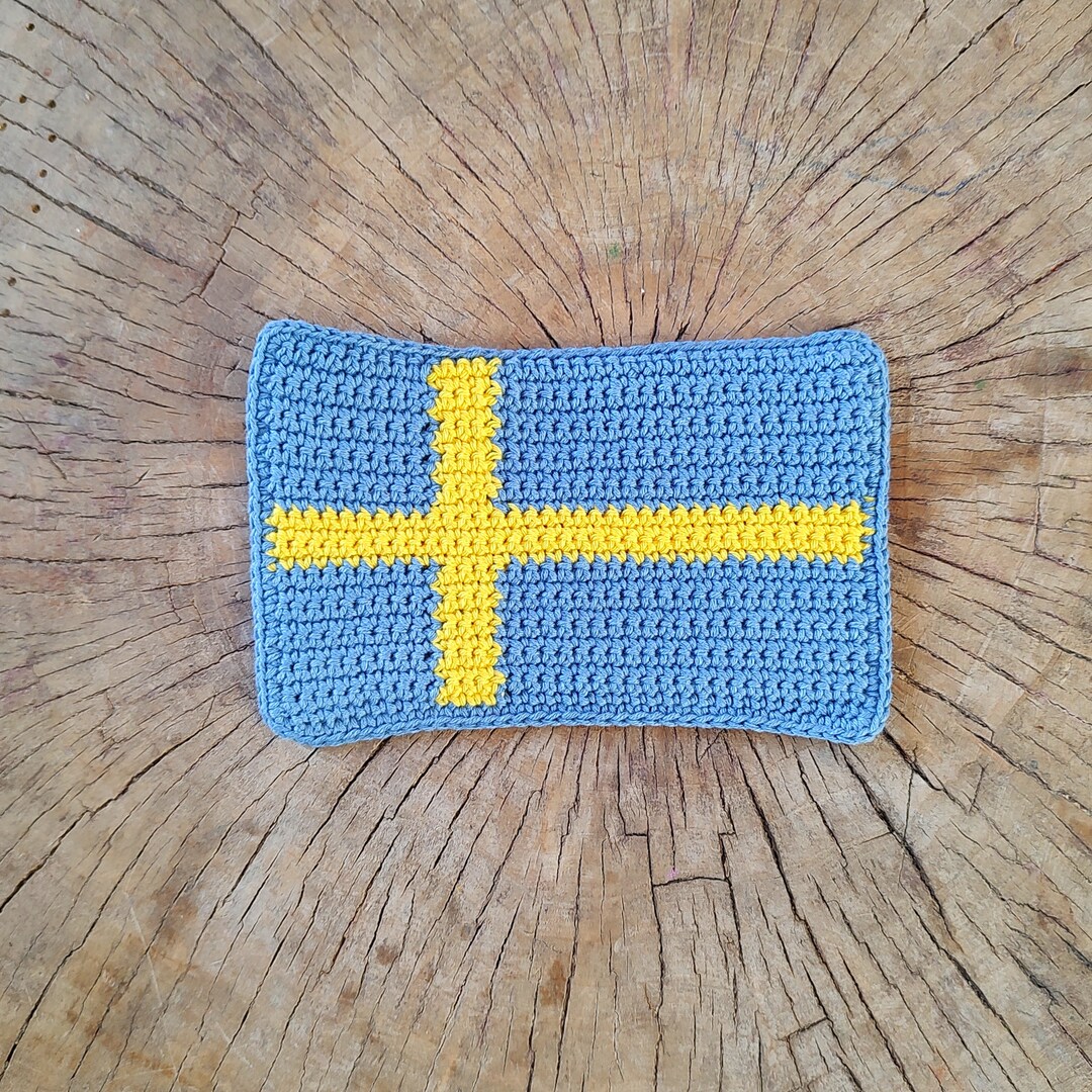 Crochet Pattern: Flag of Sweden, Mug Rug, Crochet Applique, Swedish ...