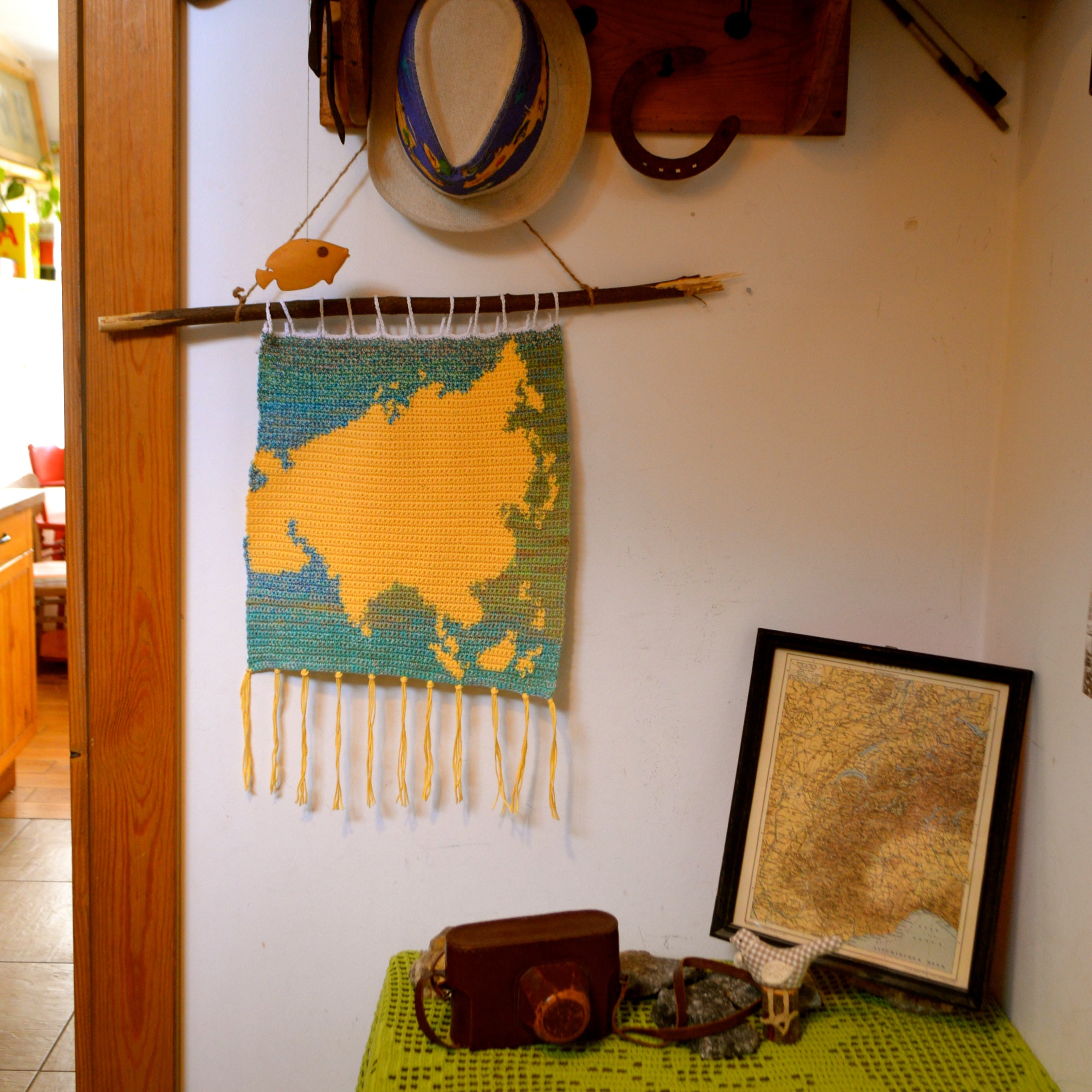 Crochet Pattern / Asia Map Wall Hanging Map Poster Crochet - Etsy