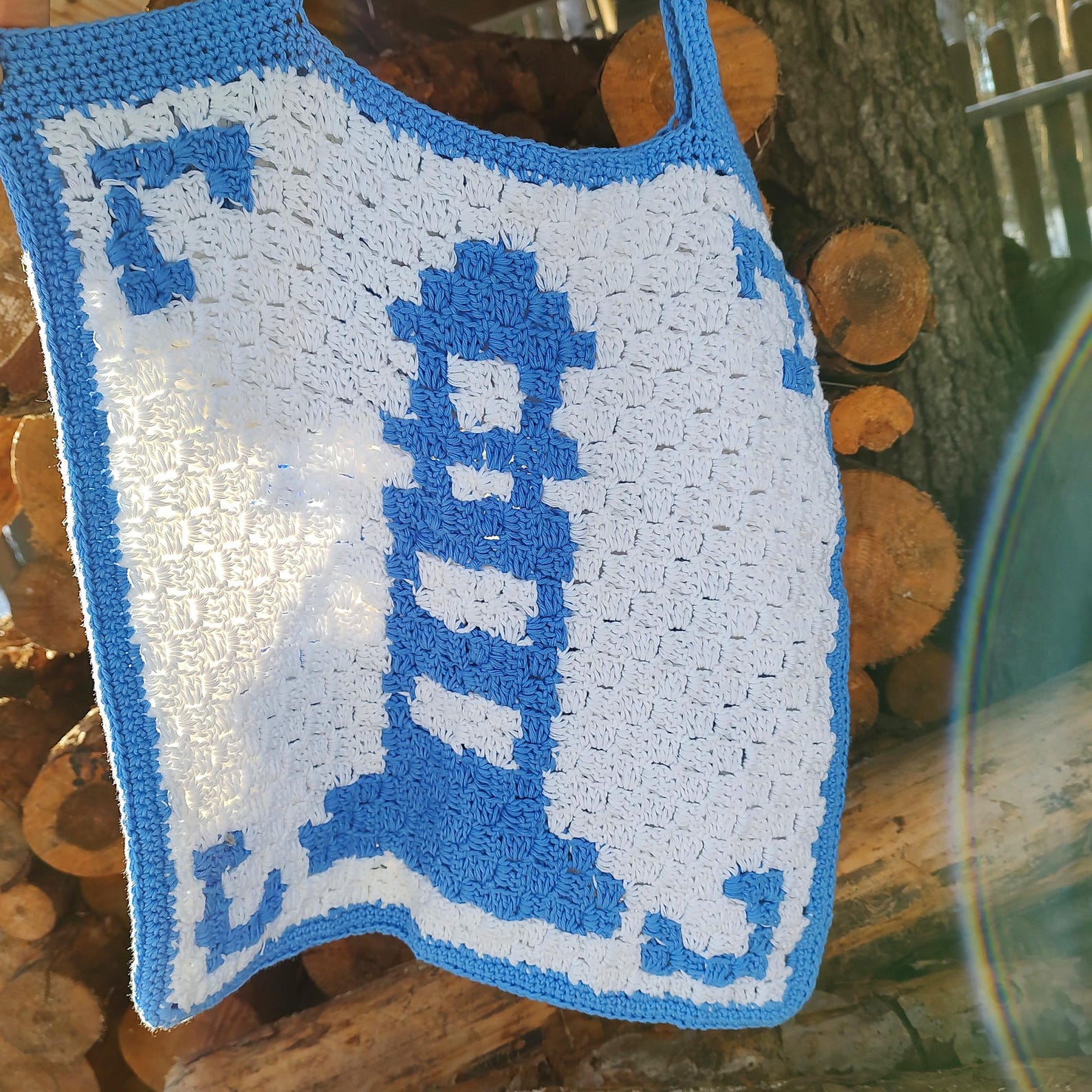 Crochet Pattern: Summer Shoulder Bag, Dutch Tiles C2c Beach Bag, Marine ...