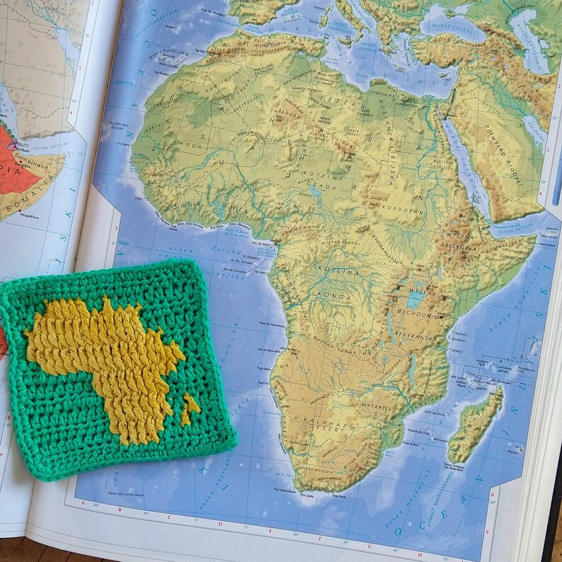Crochet Patterns // 4 Map Granny Squares Crochet Map Crochet - Etsy